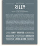 Riley Personalized Name Meaning Art Prints – Name Stories