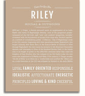 Riley Personalized Name Meaning Art Prints – Name Stories