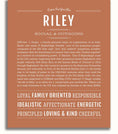 Riley Personalized Name Meaning Art Prints – Name Stories
