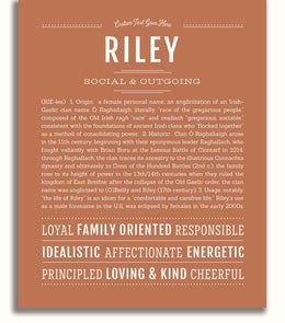 Riley (female) | Name Art Print – Name Stories
