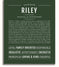 Riley Personalized Name Meaning Art Prints – Name Stories