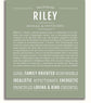 Riley Personalized Name Meaning Art Prints – Name Stories