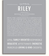 Riley Personalized Name Meaning Art Prints – Name Stories
