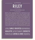 Riley Personalized Name Meaning Art Prints – Name Stories