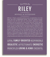 Riley Personalized Name Meaning Art Prints – Name Stories