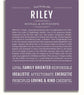 Riley Personalized Name Meaning Art Prints – Name Stories