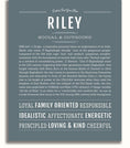 Riley (male) | Name Art Print – Name Stories