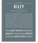 Riley Personalized Name Meaning Art Prints – Name Stories