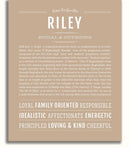Riley Personalized Name Meaning Art Prints – Name Stories
