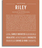 Riley Personalized Name Meaning Art Prints – Name Stories