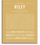 Riley Personalized Name Meaning Art Prints – Name Stories