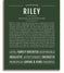 Riley Personalized Name Meaning Art Prints – Name Stories