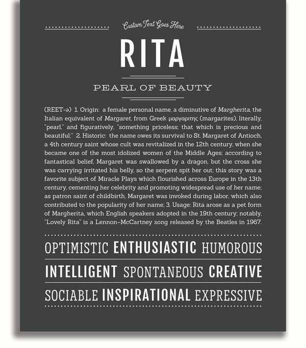 Rita | Name Art Print - Personalized Custom Gifts – Name Stories