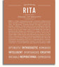 Rita Personalized Name Meaning Art Prints – Name Stories