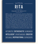 Rita Personalized Name Meaning Art Prints – Name Stories