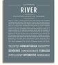River Personalized Name Meaning Art Prints – Name Stories
