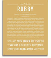 Robby Personalized Name Meaning Art Prints – Name Stories