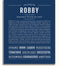 Robby Personalized Name Meaning Art Prints – Name Stories