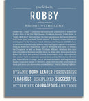 Robby Personalized Name Meaning Art Prints – Name Stories