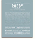 Robby Personalized Name Meaning Art Prints – Name Stories