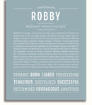 Robby Personalized Name Meaning Art Prints – Name Stories