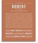Robert Personalized Name Meaning Art Prints – Name Stories