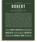 Robert Personalized Name Meaning Art Prints – Name Stories