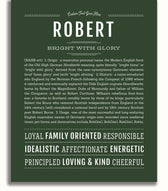 Robert Personalized Name Meaning Art Prints – Name Stories