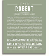 Robert Personalized Name Meaning Art Prints – Name Stories