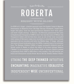 Roberta | Name Art Print – Name Stories