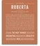 Roberta Personalized Name Meaning Art Prints – Name Stories