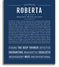 Roberta Personalized Name Meaning Art Prints – Name Stories