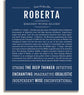 Roberta Personalized Name Meaning Art Prints – Name Stories