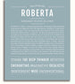 Roberta Personalized Name Meaning Art Prints – Name Stories