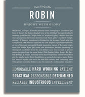 Robin (female) | Name Art Print – Name Stories