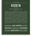 Robin Personalized Name Meaning Art Prints – Name Stories