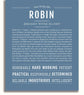 Robin Personalized Name Meaning Art Prints – Name Stories
