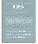 Robin (female) | Name Art Print – Name Stories