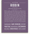 Robin Personalized Name Meaning Art Prints – Name Stories