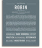 Robin (male) | Name Art Print – Name Stories