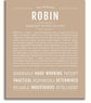 Robin Personalized Name Meaning Art Prints – Name Stories