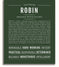 Robin Personalized Name Meaning Art Prints – Name Stories