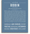 Robin Personalized Name Meaning Art Prints – Name Stories