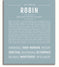 Robin (male) | Name Art Print – Name Stories