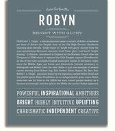 Robyn | Name Art Print – Name Stories