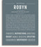 Robyn Personalized Name Meaning Art Prints – Name Stories