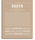 Robyn Personalized Name Meaning Art Prints – Name Stories