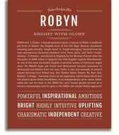 Robyn | Name Art Print – Name Stories