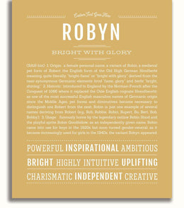 Robyn | Name Art Print – Name Stories