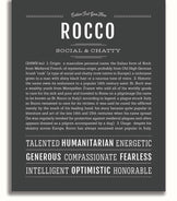 Rocco Personalized Name Meaning Art Prints – Name Stories